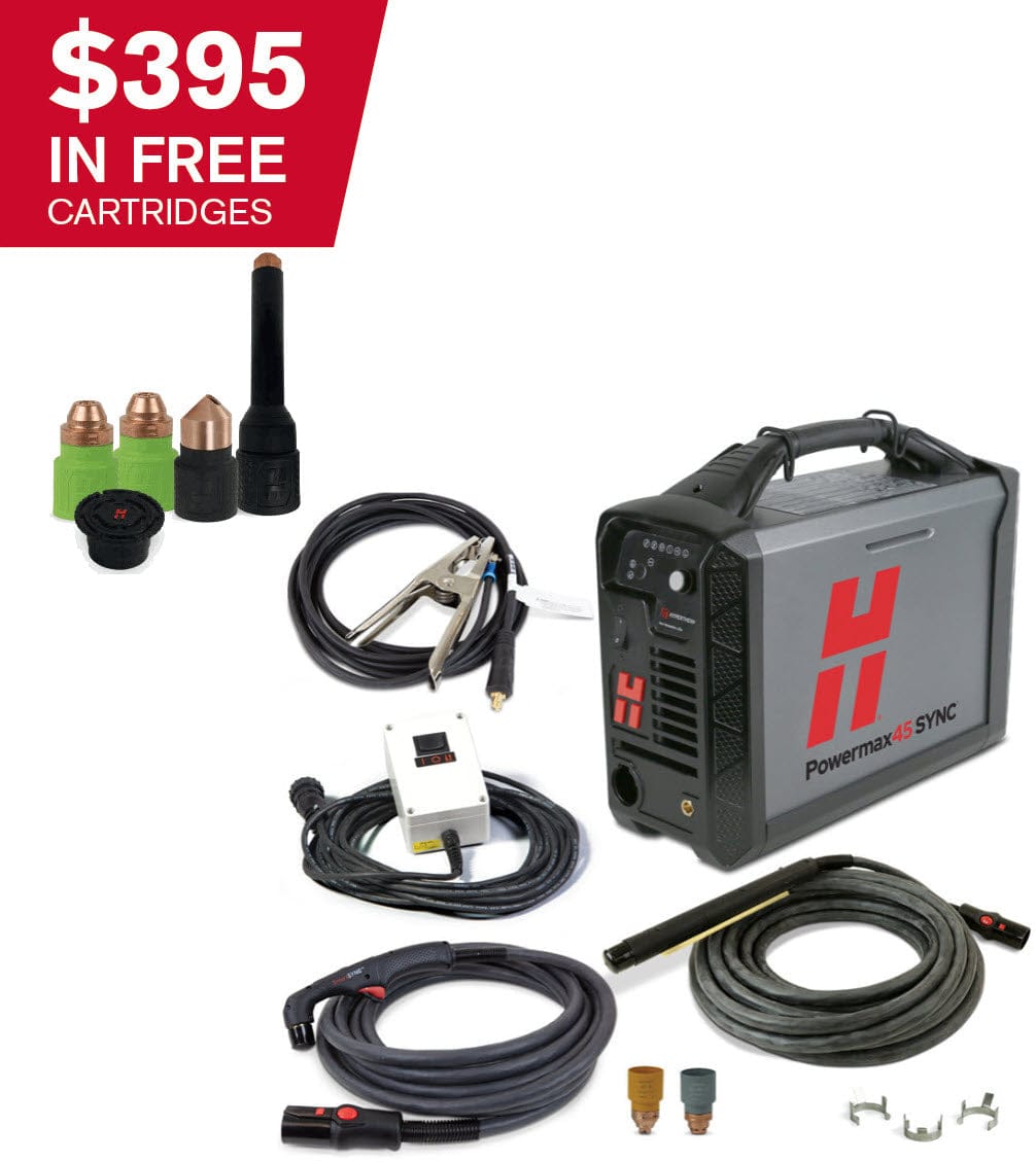 Hypertherm Powermax45 SYNC Plasma Cutter w/CPC, 75 & 180 Degree Torche