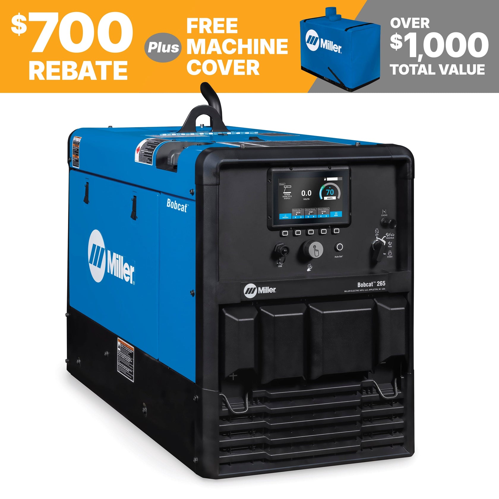 Miller Bobcat 230 (Kohler) Engine Driven Welder 907824