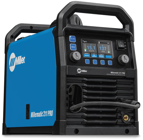Millermatic 211 PRO MIG Welder with Running Gear/Cylinder Rack 9510000